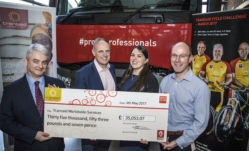 Team Renault Trucks hand over charity cheque to Transaid after Cycle ...