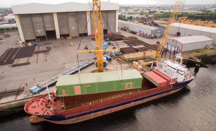 Modulift one-over-two rig lifts substation module | Freight Forwarding ...