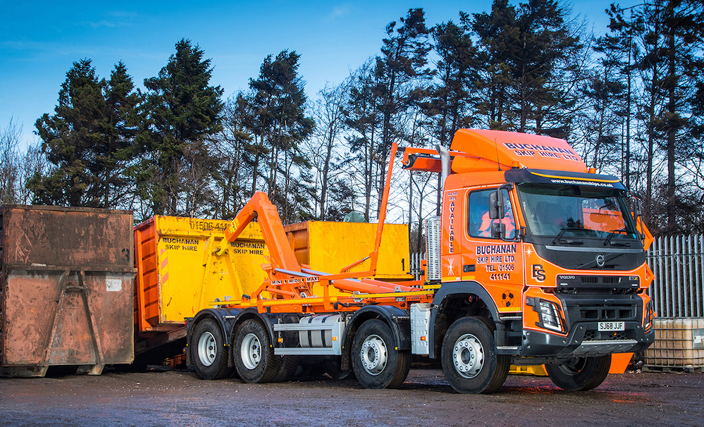 Buchanan Skip Hire are on a roll with a new Volvo FMX 8×4 hooklift ...
